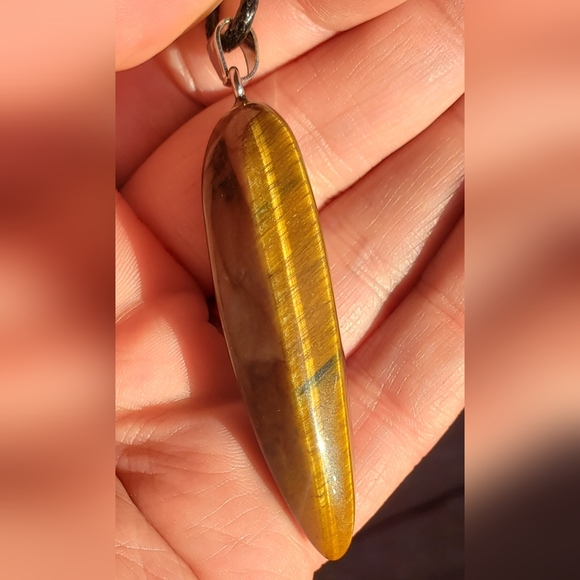 Jewelry | Tigers Eye Pendant Necklace Natural Stone | Poshmark